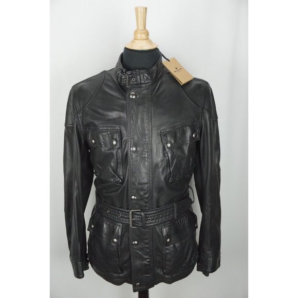 Belstaff | Jackets & Coats | Belstaff Trialmaster Panther 2 Black Biker Motorcycle Jacket Sz 36 ...